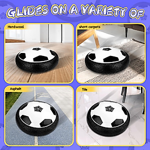HopeRock Hover Soccer Ball Toys for 3-12 Year Old Boys Girls, Indoor and Outdoor Creative Toys for Toddlers with Foam Bumper, Birthday Gifts for 3 4 5 6 7 8+ Year Old Children's