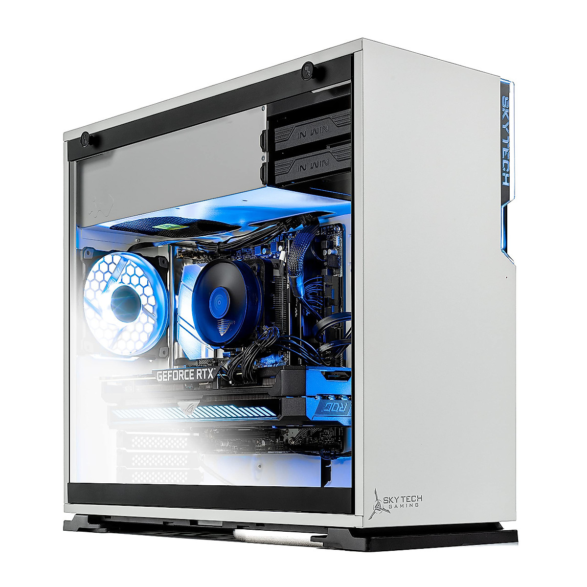 Skytech Shiva Gaming PC Desktop - AMD Ryzen 5 5600X 3.7GHz, RTX 3080 10GB GDDR6X, 16GB DDR4 3200, 1TB NVMe SSD, 750W Gold PSU, AC WiFi, Windows 11 Home 64-bit