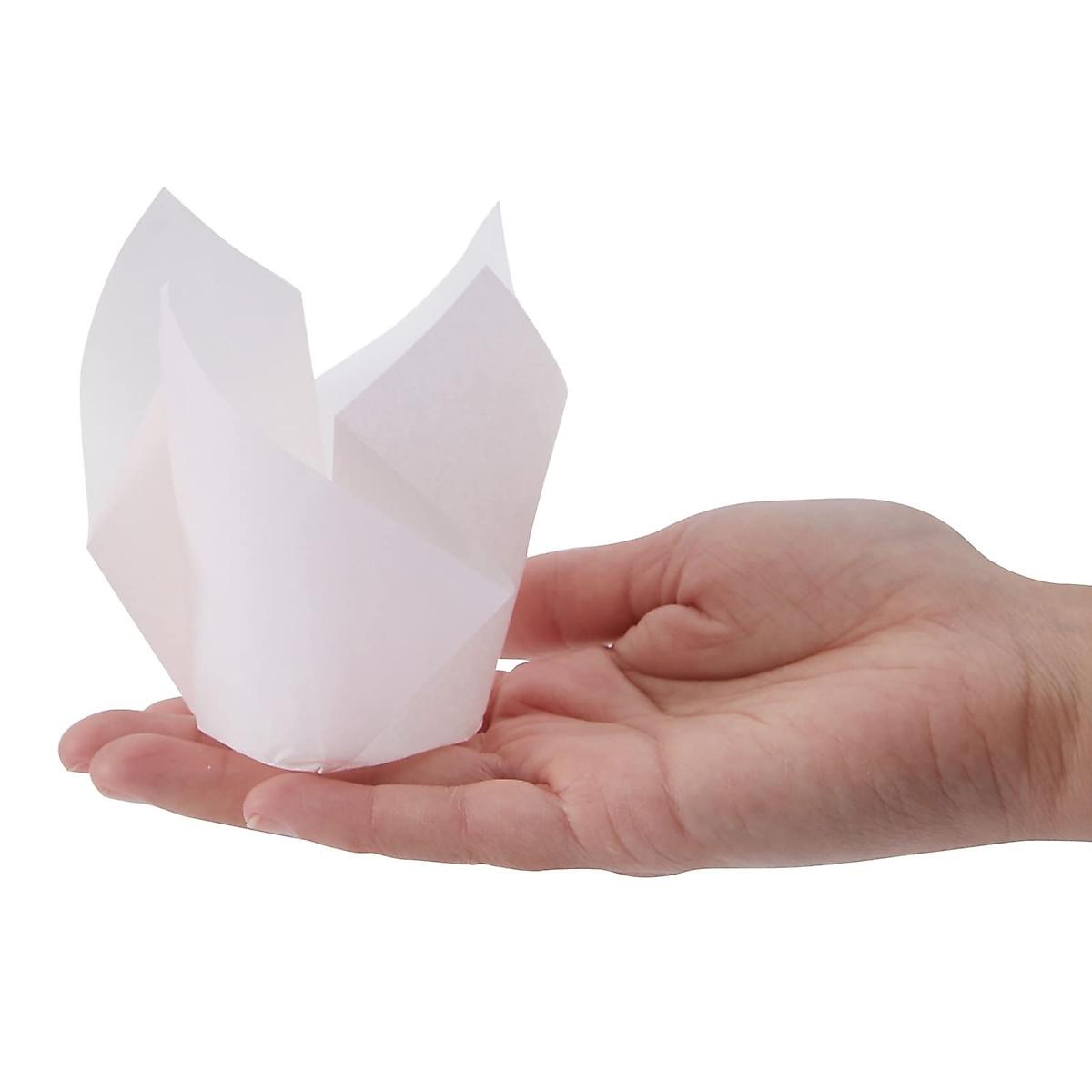 100 Pack Tulip Pink Cupcake Liners, Medium Baking Cups, and Muffin Wrappers, Perfect for Birthday Parties, Weddings, Baby Showers, Bakeries, Catering, Restaurants