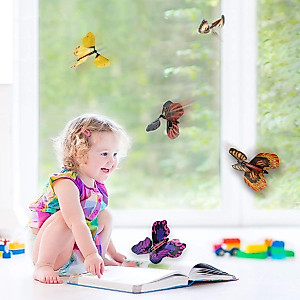 BFY Magic Flying Butterfly Wind Up Toys for Card, Gag Gifts for Kids Great Surprise Colorful Butterfly in Book Greeting Card Books for Wedding Party (5 Pcs)