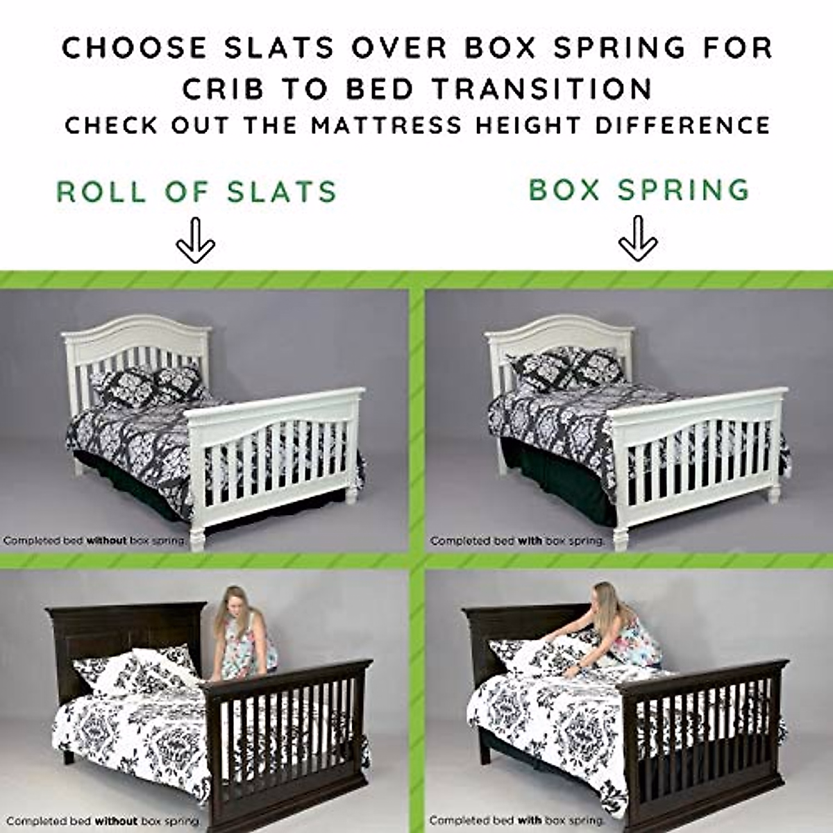 Full-Size Conversion Kit Bed Rails for Baby's Dream & Cocoon Cribs | Multiple Finishes Available (Snowdrift)