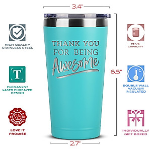 Sodilly Thank You Gifts for Women - Thank You For Being Awesome Gifts Set with Tumbler, Fuzzy Socks, Card - Employee Appreciation - Thank You Gifts for Teacher Volunteer Boss Coworker
