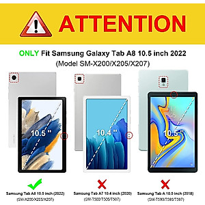 KEROM Case for Galaxy Tab A8 10.5 inch, PU Leather Folio Stand Cover Case for Samsung Galaxy Tab A8 10.5 inch 2022 SM-X200 X205 X207, Multi-Angle Viewing, Auto Wake/Sleep - Elephant