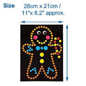 Baker Ross AT224 Christmas Dotty Sticker Art - Pack of 8, Festive Arts and Crafts