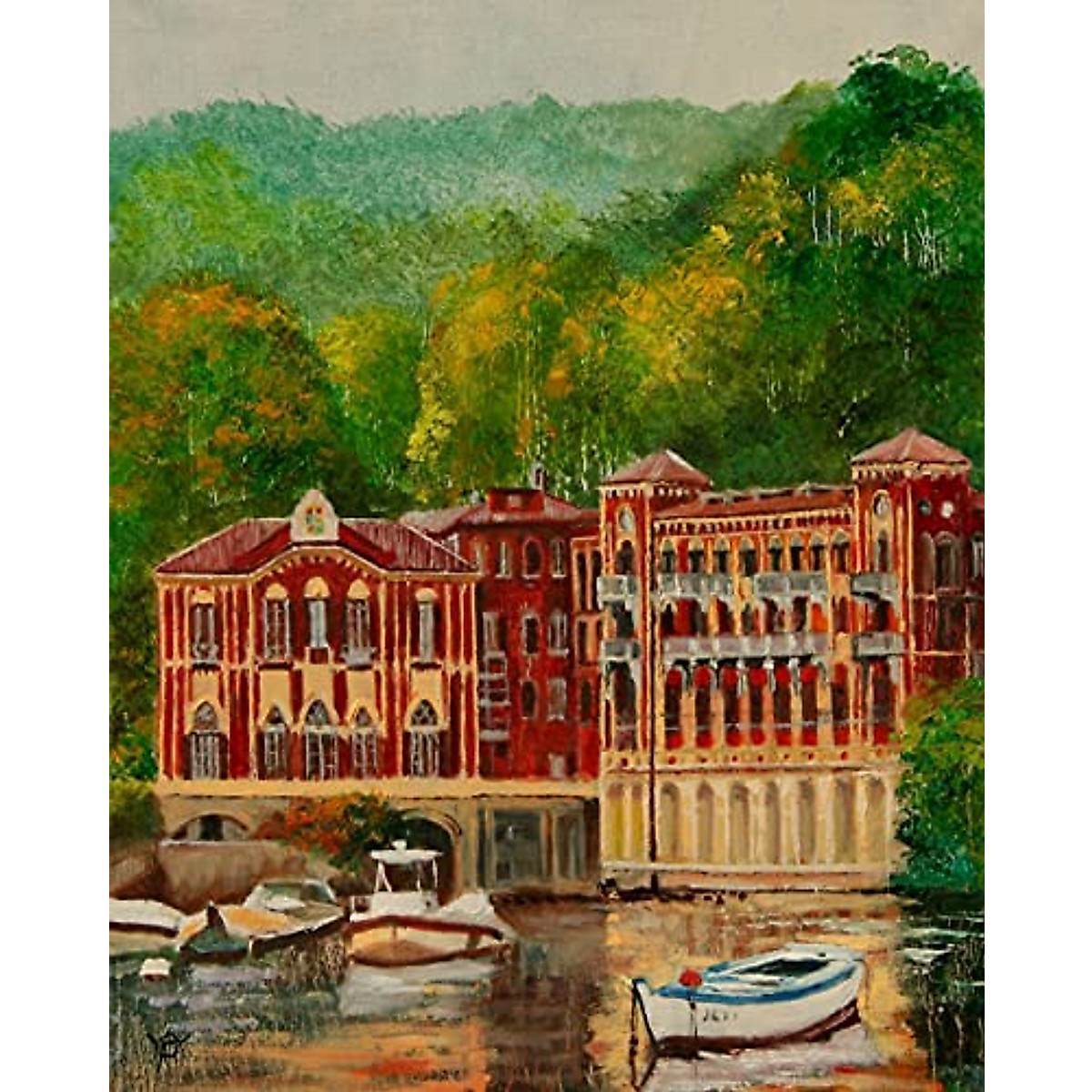 Villa D'Este, Lake Como, Lombardy Italy by Internationally Renowned Painter Yary Dluhos
