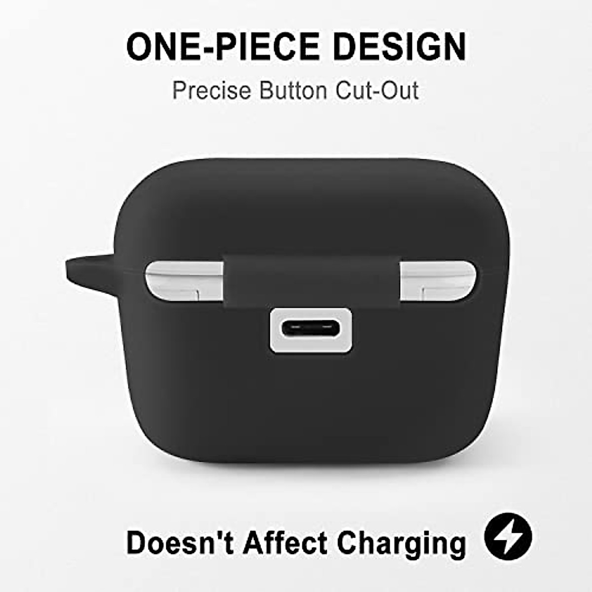 Geiomoo Silicone Case Compatible with Sennheiser CX Plus, Protective Cover with Carabiner (Black)