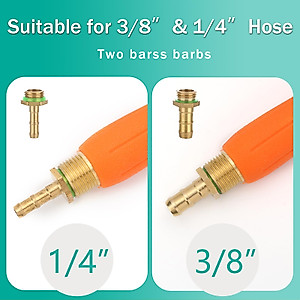 All Metal Replacement Sprayer Wand,1/4" & 3/8" Brass Barb Sprayer Wand Replacement, Stainless Steel Sprayer Wand with Shut off Valve & 2 Hose Clamps (29 Inches Sprayer Wand)