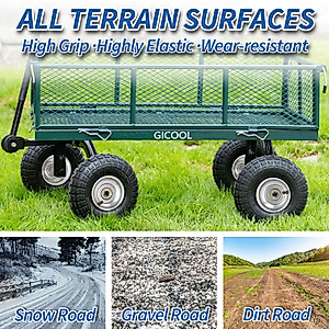 4.10/3.50-4 Pneumatic Tire, 10" Tire and Wheel, 2 Pack, with 2.2" Offset Hub, 5/8" Axle Bore Hole, Sealed Bearings, for Hand Truck Trolley Dolly Cart