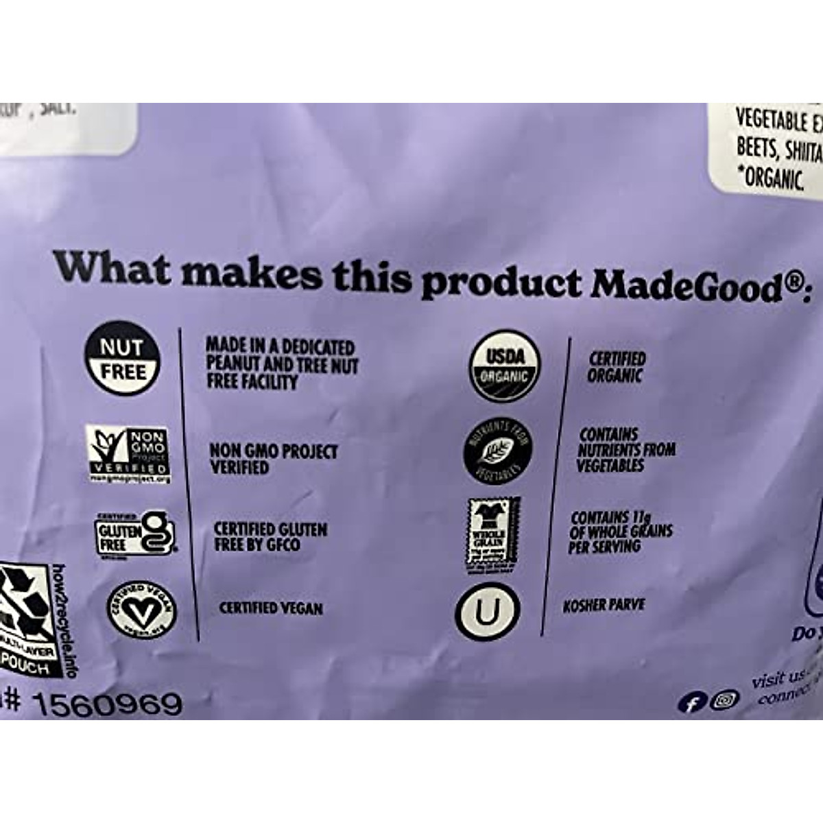 MadeGood Organic Granola Minis 24-Bag Organic Snack Variety Pack, Gluten Free Mon GMO Vegan Nut Free Individually Wrapped Snack Packs