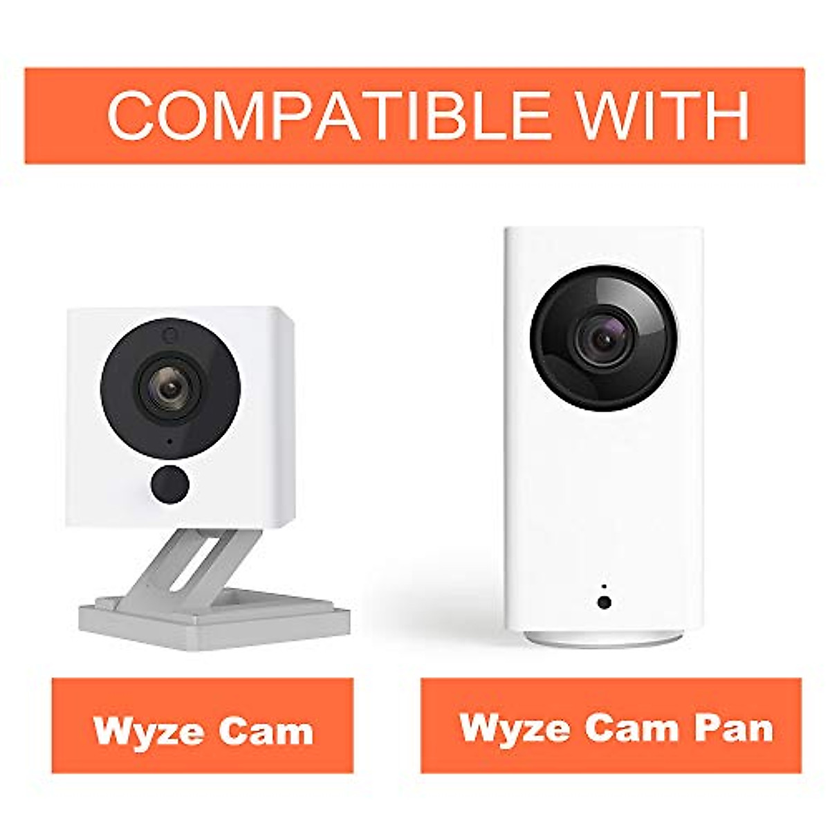 Wall Mount Compatible with Wyze Cam 1080p HD Camera, Compatible with Wyze Cam Pan, 360 Degree Swivel AC Outlet Wall Plug Mount Stand Holder Bracket (2 Pack)