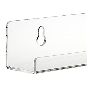 Okuna Outpost 6 Pack Clear Acrylic Shelf for Vinyl Record Display, Display Wall Shelves for Storage, Indoor Home Decor, 7 in.