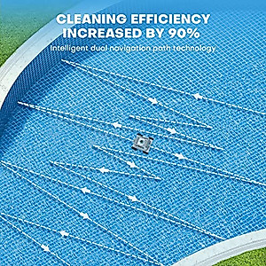 Ofuzzi Cyber 1200 Cordless Robotic Pool Cleaner, Max.120 Mins Runtime, 3H Fast Charge, 1.5X Suction Power Automatic Pool Vacuum for Above/In Ground Pools Up to 1076ft² of Flat Bottom (Grey)