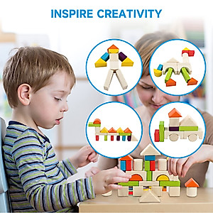 Montessori Stacking Blocks for Toddlers, 30PCS STEM Educational Wooden Toys Building Blocks for Preshool with Storage Box, Educational Early Learning Toys for Boys and Girls-Ohye Series