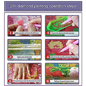 5D Diamond Painting Kits for Adults, Diamond Art DIY Full Drill Round Wall Decor for Living Room Gift Paint with Diamonds Diamond Dotz Cow Paint by Number Diamond Painting Kits for Kids 12X16inch