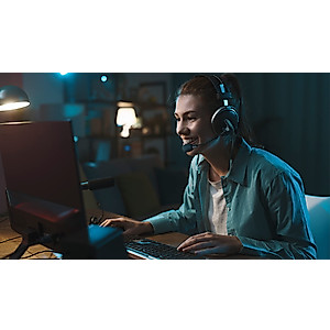 SaharaGaming Attachable Noise-Cancelling Microphone with Mute Switch Compatible with Mac, Windows PC, PlayStation 4, and More (USB A)