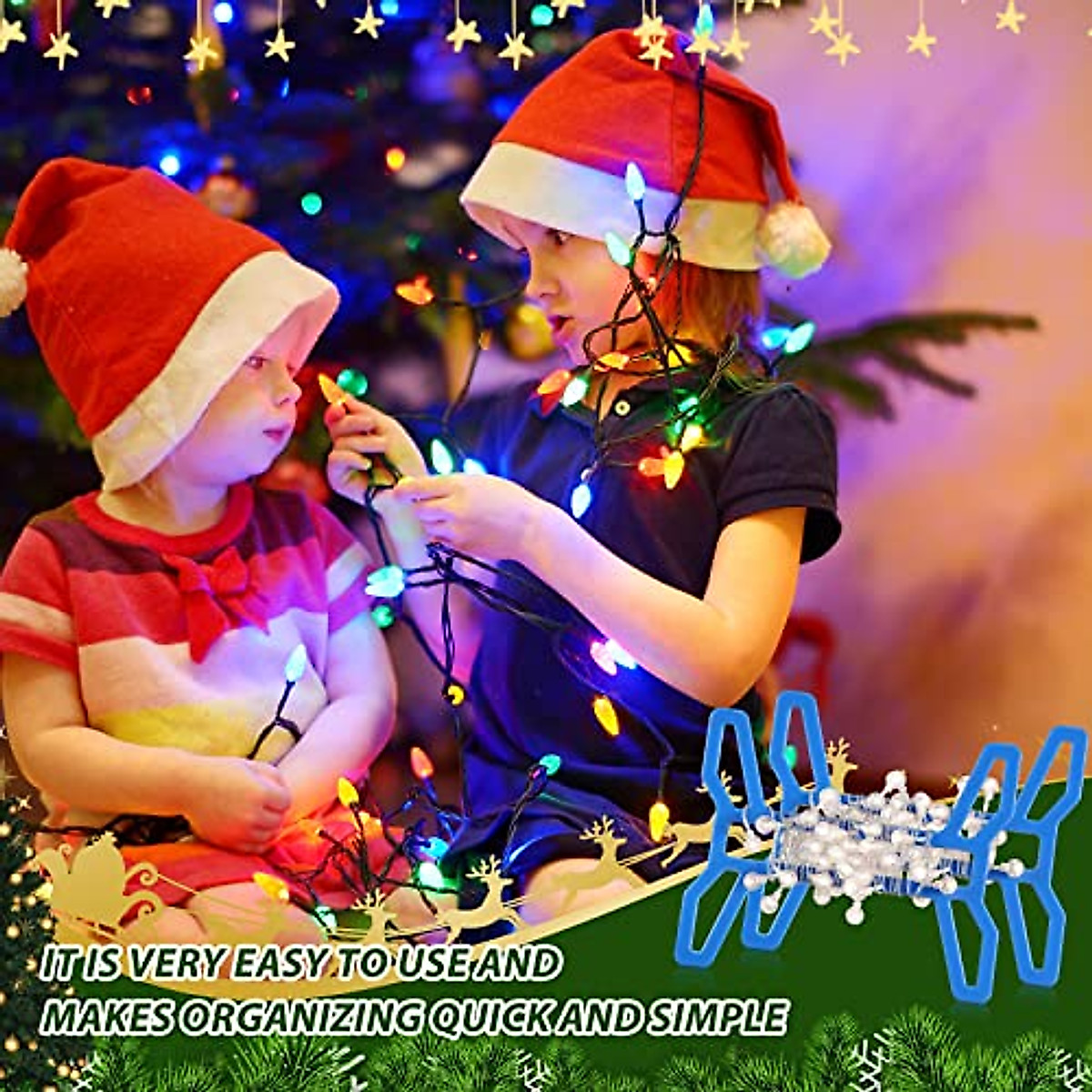 Christmas Lights Storage Holder All Purpose Light Cord Wind up Organizer and Holder for String Lights, Extension Cords, Rope (Blue, Set of 6)