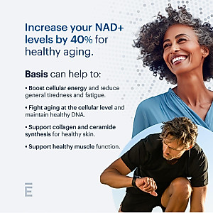 ELYSIUM Basis NAD Plus Supplement 30 Servings - with Nicotinamide Riboside 250mg and Pterostilbene 50mg - Healthy Aging Supplement & Cellular Energy
