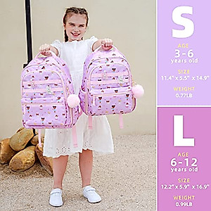 KIDNUO Kids Backpack for School Boys Girls Lightweight Kindergarten Elementary Toddler Backpacks Preschool Bookbags Cute Cartoon Travel Daypack with Chest Strap (S,Pink)