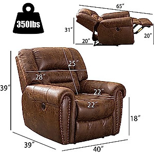 Phoenix Home Classic Power Chair Recliner, Nut Brown