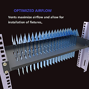 Jingchengmei 2 Pack of 1U Disassembled Vented Cantilever Server Rack Mount Shelf 8" (203mm) Deep for 19" Network Cabinet or Equipment Rack (8V2PC)