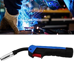 15AK CO2 Welding MIG/MAG Torch Gun Parts Head Replacement with Rubber Handle and Metal Nozzle for 150A 250A Welder