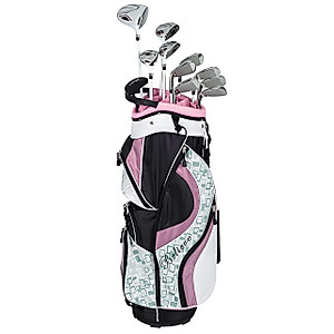 Founders Club Women's Ladies Complete Golf Set (16 Piece) Standard or Petite Length Right Handed (Rose, Petite)