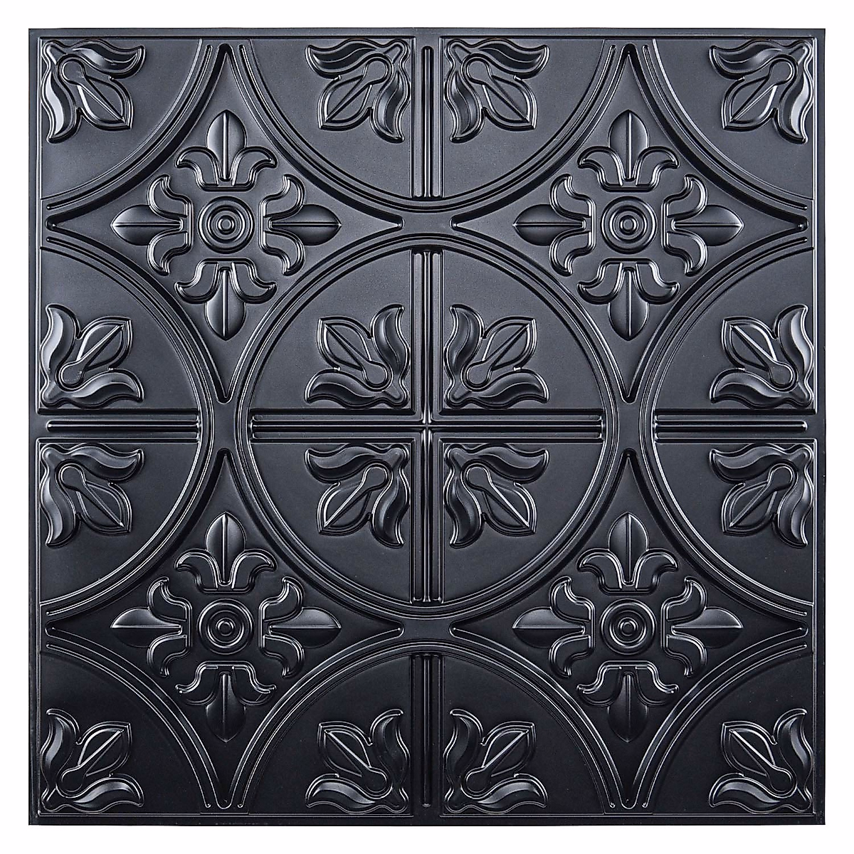 Art3d Drop Ceiling Tiles 2x2, Glue-up Ceiling Panel, Fancy Classic Style in Black
