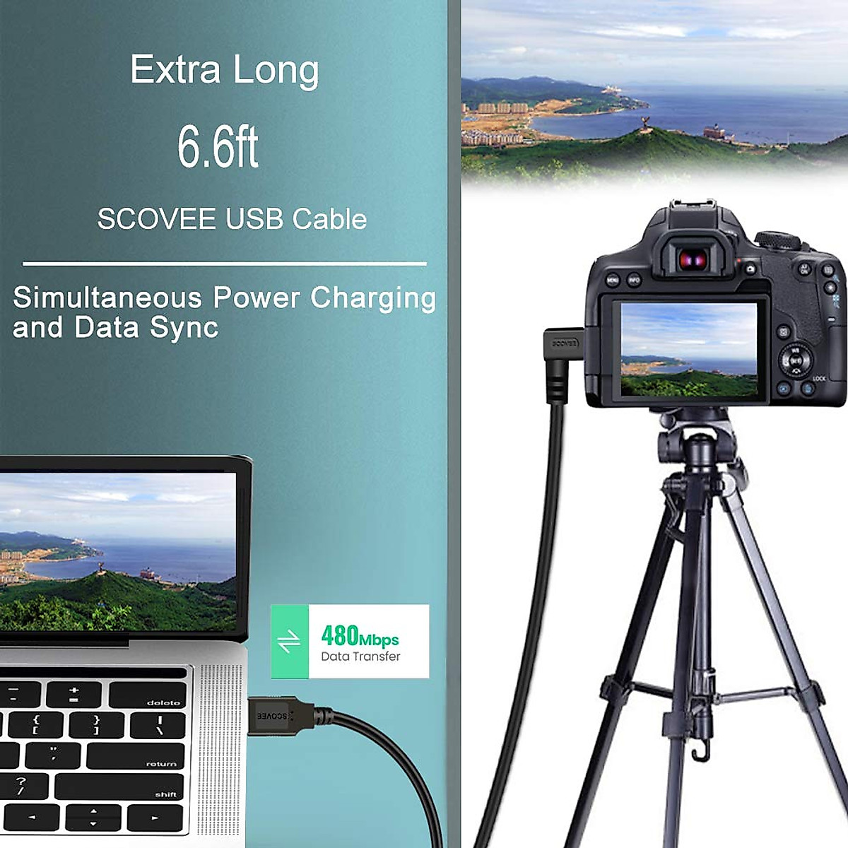 Mini USB Cable 90 Degree 2Pack 6ft for Garmin Nuvi for Canon PowerShot/Rebel/EOS/DSLR/ELPH,Dash Cam,SatNav,Camcorders,Car,Camera USB Cable Right Angle Mini-B Charger Cord Data Sync Charging Adapter