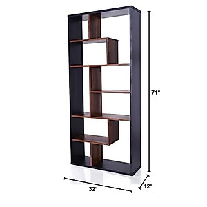 Acme Chas Wooden Cube Bookcase in Espresso and Walnut