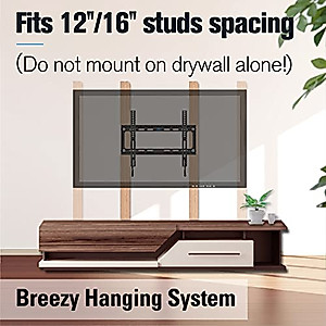Mounting Dream Tilting TV Mounts for Most 26-55 Inch LED, LCD TVs up to VESA 400 x 400mm and 88 LBS Loading Capacity, TV Wall Mount with Unique Strap Design for Easily Lock and Release MD2268-MK