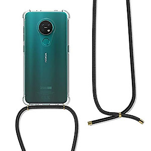 kwmobile Crossbody Case Compatible with Nokia 7.2 Case - Clear TPU Phone Cover w/Lanyard Cord Strap - Transparent