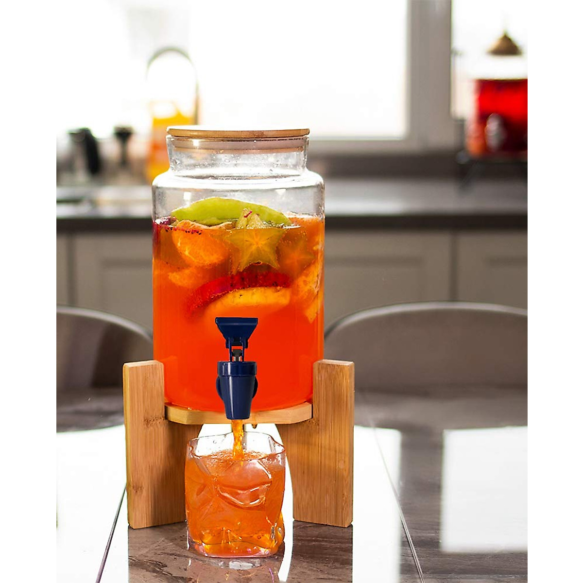 Hgzaccompany Replacement Cooler Faucet Water Bottle Jug,Water Dispenser Tap Set,BPA-Free Plastic Spigot Spout Water Beverage Lever Pour Dispenser Valve,Water Crock Tap (2 Blue)