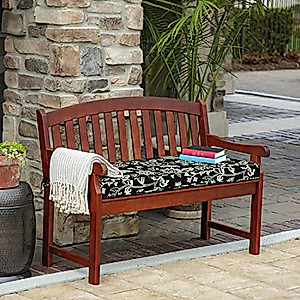 Arden Selections ProFoam Essentials Outdoor Bench Cushion 18 x 46, Ashland Black Jacobean