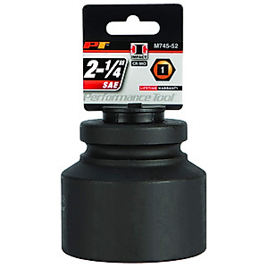 Performance Tool M745-52 1 In Drive 2-1/4 In Impact Socket for Heavy-Duty Automotive Repairs and Maintenance Jobs with High-Torque Output Capability