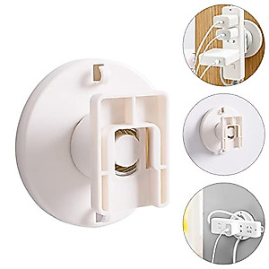 DOITOOL ser of 3 Wall- mounted Socket Self Adhesive Power Strip Holder Power Cord Socket Holders socket wall hanging stand Holder Rotating Wall