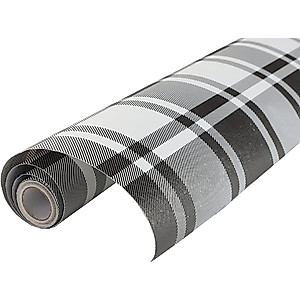 HDsticker Peel and Stick Black White Plaid Drawer Liner Shelf Liner Paper