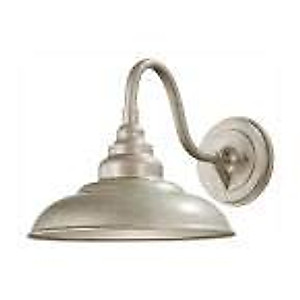 Home Decorators Collection 1-Light Champagne Silver Outdoor Wall Mount Barn Lantern