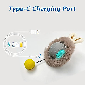 Sofolor Motion Activate Interactive Cat Toys - Automatic Moving Ball Toys for Indoor Cats, Self Rotating Ball with Lights, Electric Cat Mice Toys, USB Rechargeable,Auto On/Off