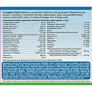 CompleteVites Stud Canine – Vitamin and Mineral Supplement for Stud Dogs-Large Dog Size(Over 25lbs)Veterinary formulated-48 nutrients-Omega Fatty Acids,Amino Acids,Digestive Enzymes + More 315 Grams