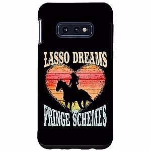 Galaxy S10e Lasso Dreams Fringe Schemes Girl Riding Horse Silhouette Case