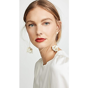 SHASHI Women's Petunia gold plated brass Earrings, White, One Size