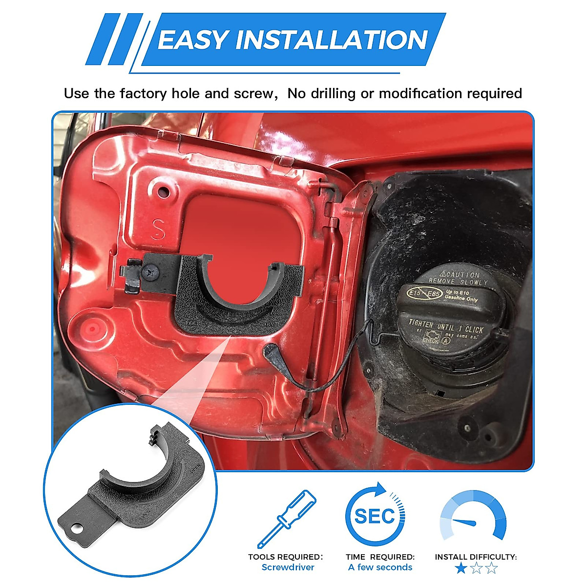 Wsays Gas Cap Holder Compatible with 2016-2023 Tacoma 3rd Gen Car Fuel Tank Gas Cap (ABS Plastic)