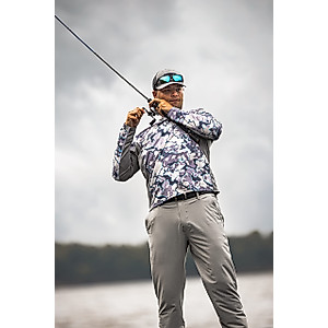 HUK Men's Standard Icon X Camo Long Sleeve Performance Fishing Shirt, Current Ocean Tally, 3X-Large