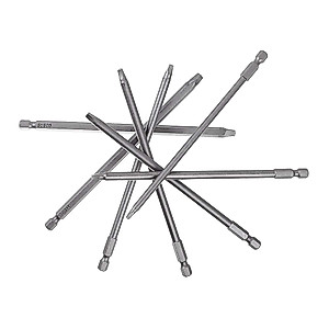 Rocaris 7 pcs 1/4 Inch Hex Shank Long Magnetic Square Head Screwdriver Bits Set Power Tools SQ1, SQ2, SQ2.5, SQ2.7, SQ3, SQ4, SQ5 For Poket Hole Jig- 6 inch Length