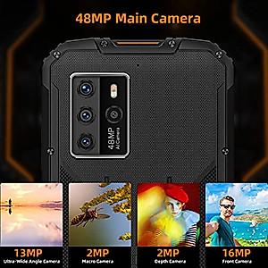 Rugged Smartphones, OUKITEL 5G Unlocked for All Carriers Cell Phone WP10, 8GB +128GB 48MP Sony Camera(Support Shooting 4K Video) 8000mAh Battery IP68 & IP69K Protection 6.67 Inch FHD Screen (Black)