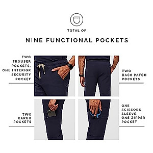 FIGS Cairo Cargo Scrub Pants for Men – Navy Blue, XL
