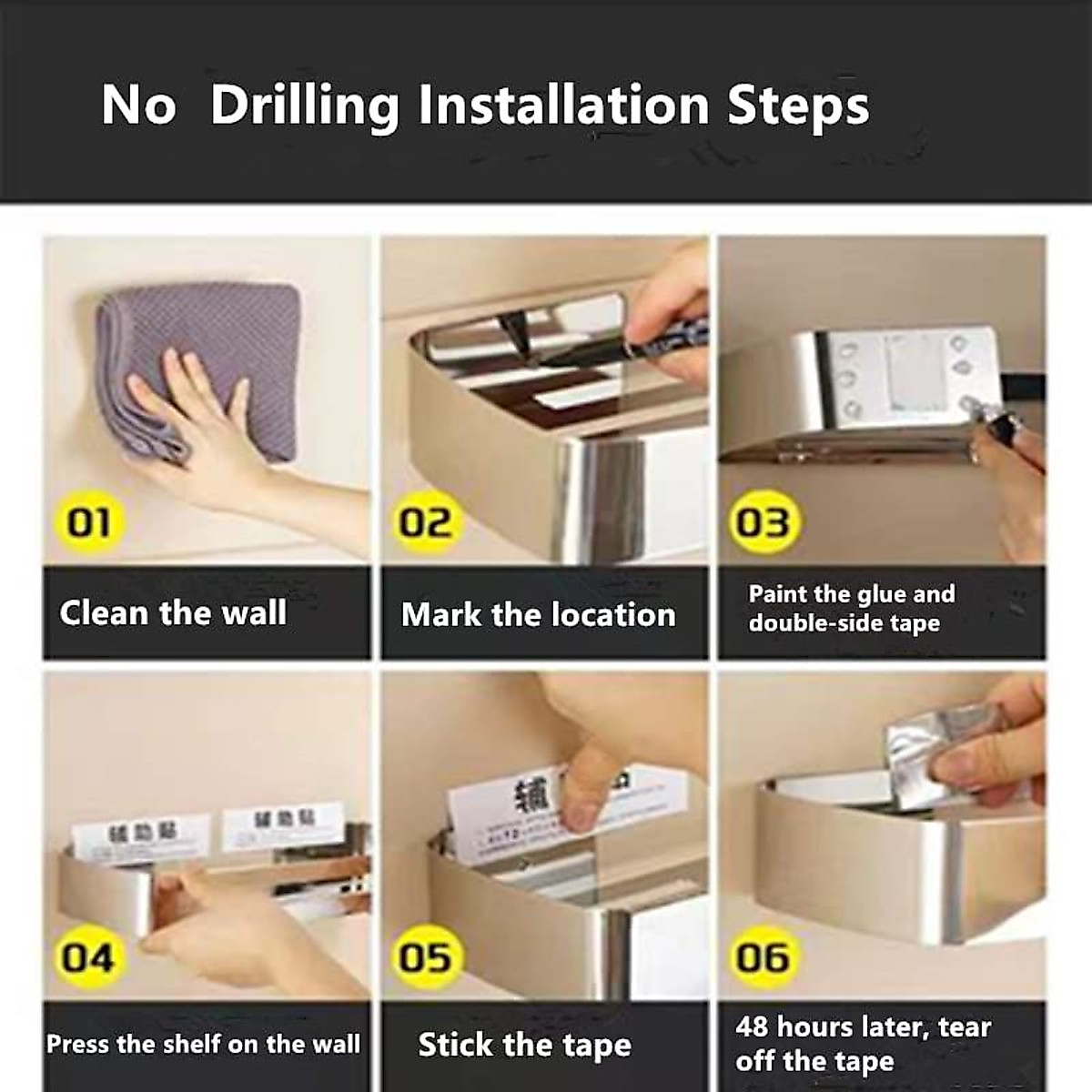 KEIJO 2-Pack Corner Shower Caddies Bathroom Shelves with 4 hooks,No Drilling,Stainless Steel,Shower Storage Organizer for Kitchen, Dorm and Toilet with Adhesive (Silver)