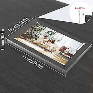 Acrylic Picture Frames, 4×6 Inch Photo Frame 5 Pack, Clear Small Picture Frame, Transparent Photo Frame, Frameless Picture Frame for Home and Office, Picture Frame Suitable for Christmas Gift