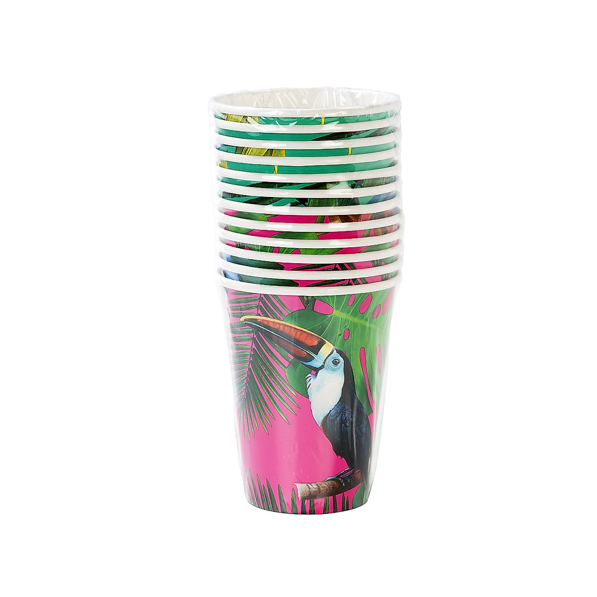 Talking Tables Tropical Fiesta, Large Paper Cups 12oz, Multi-Colour (12 pack in 2 designs)