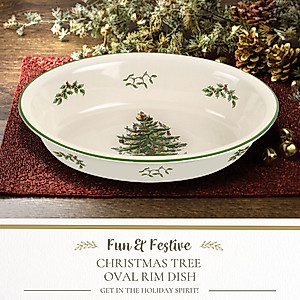 Spode Christmas Tree Oval Rim Dish